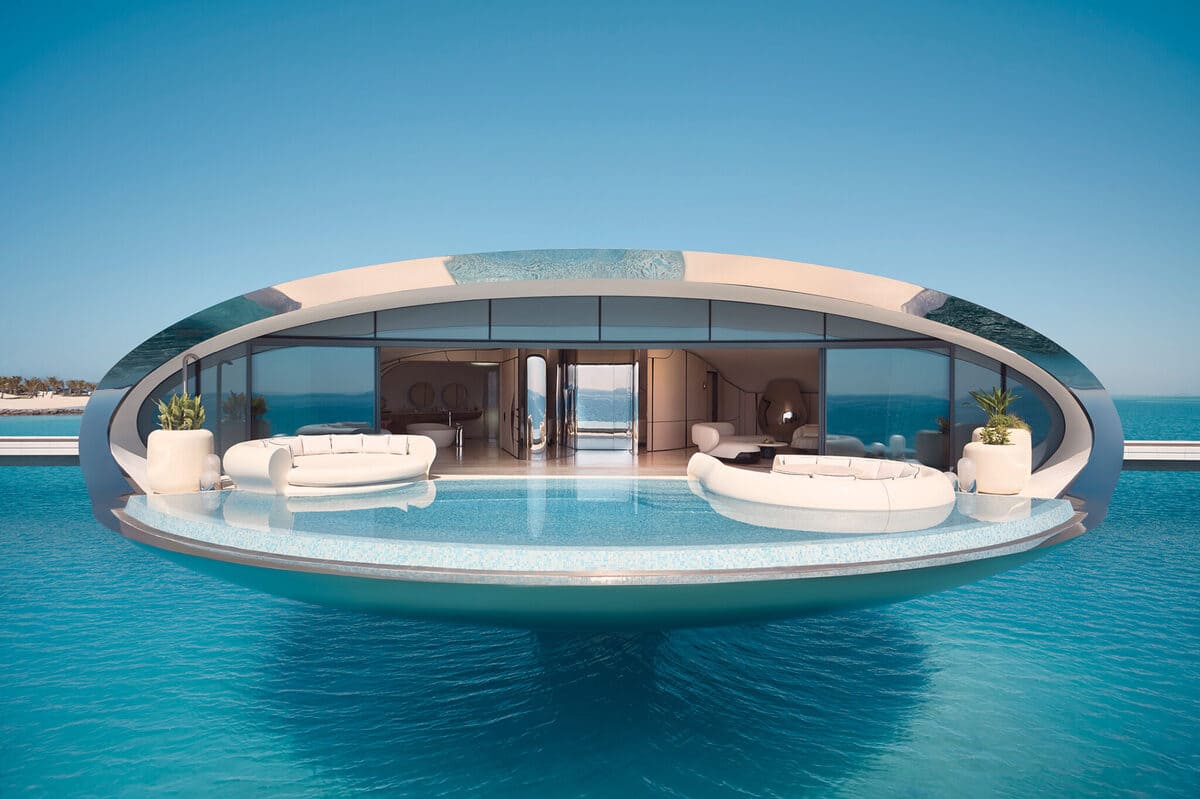 Así es Shebara, el hotel de acero que flota sobre el Mar Rojo